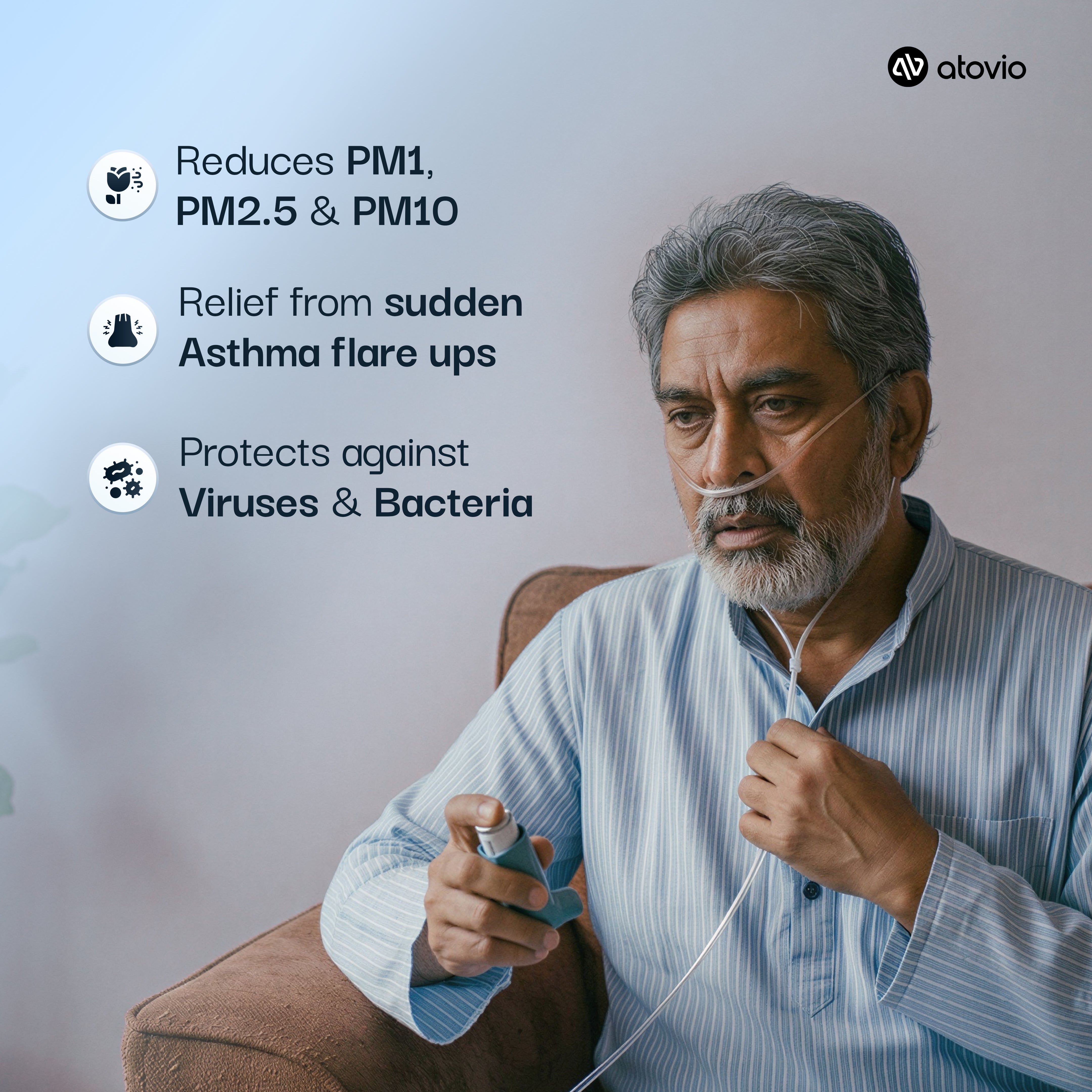 Portable Air Purifier – Travel-Friendly & Compact – Atovio