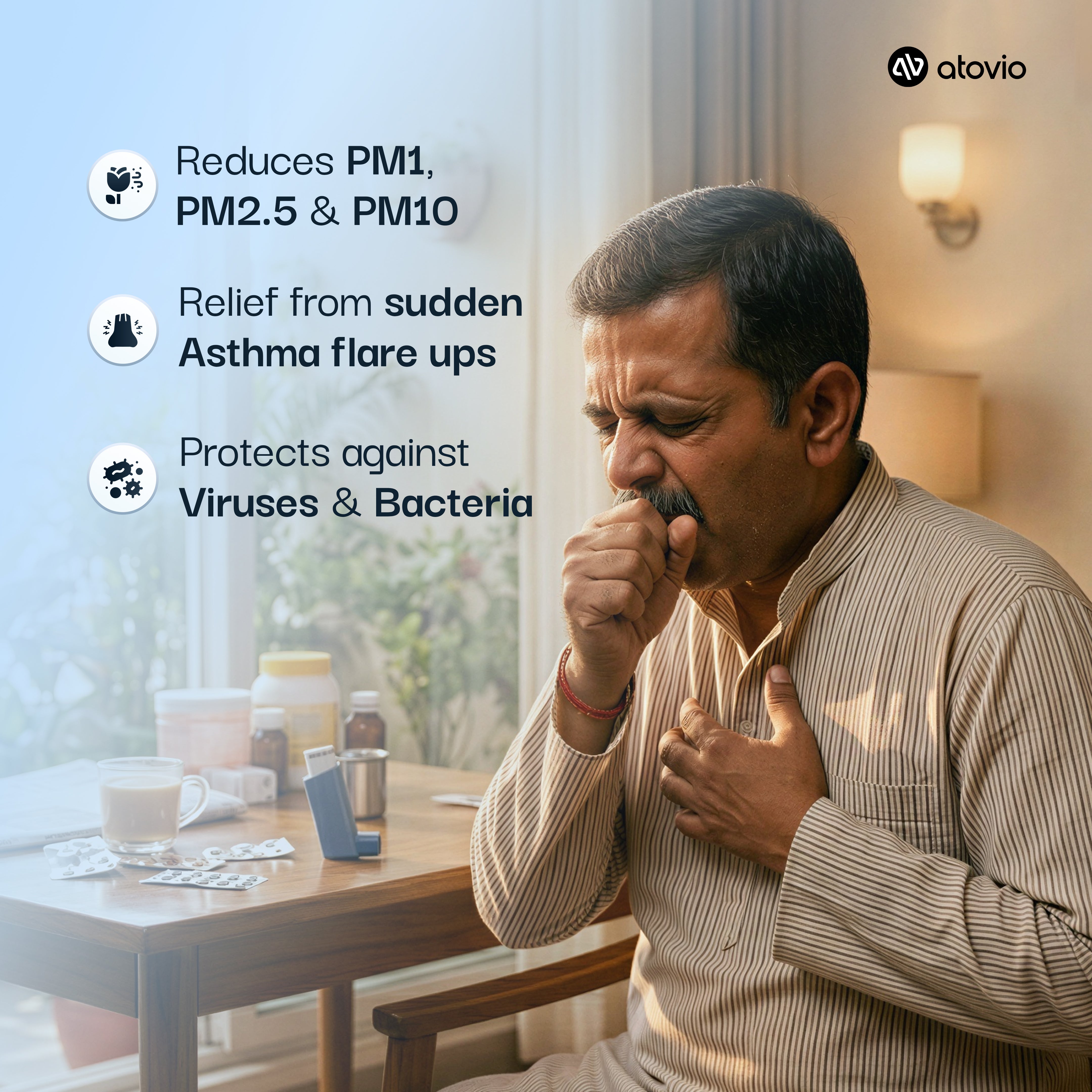 Portable Air Purifier – Travel-Friendly & Compact – Atovio